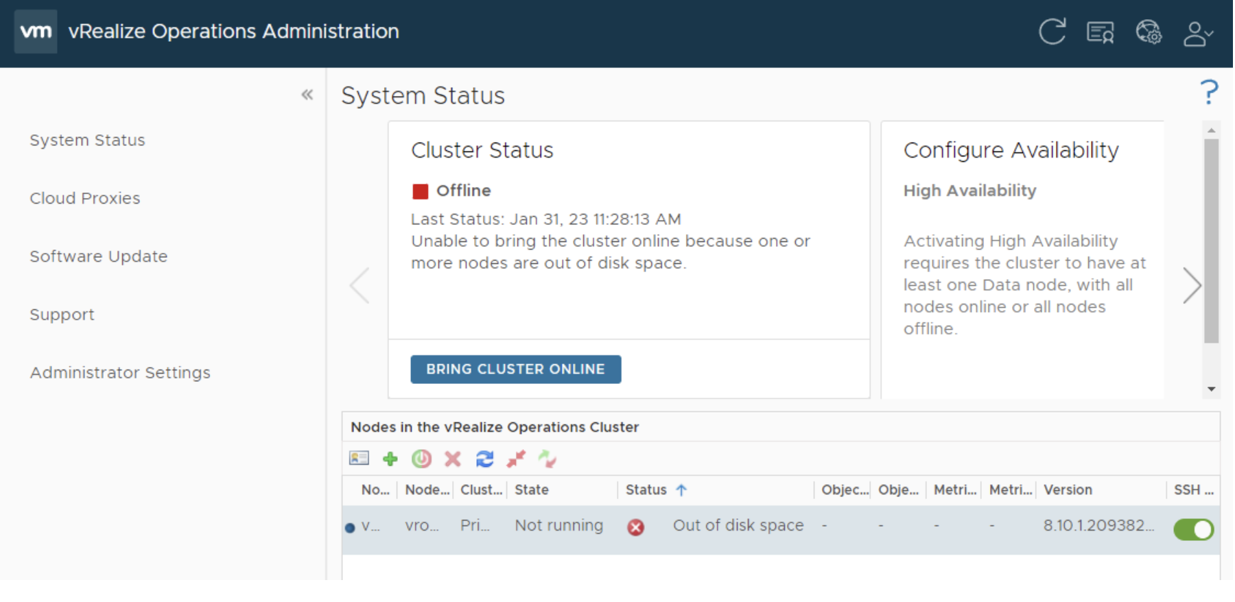vRops Out of Disk space – Murat Delibal